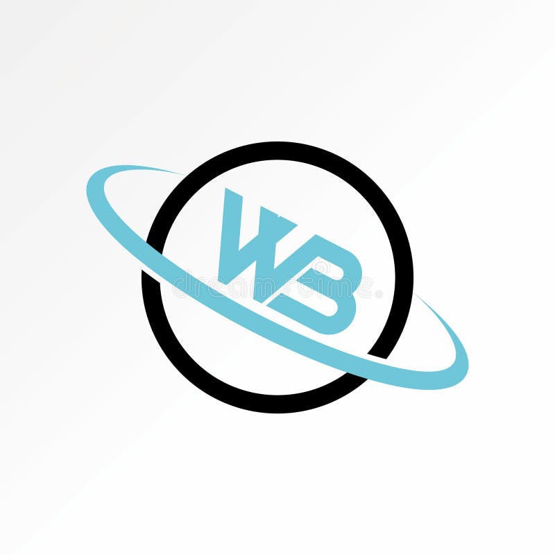 Initial WB Connected Font Circle Ellipse Cut Swoosh Monogram Business ...