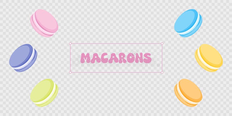 Sweet Macaron Dessert Banner Flat Pastel Design Stock Vector ...