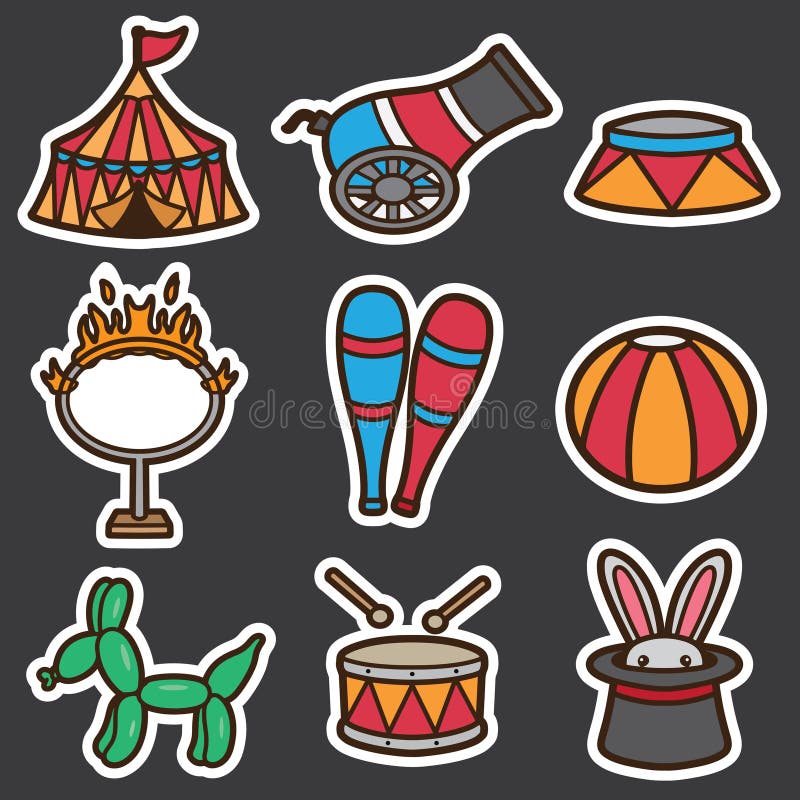Circus sticker stock illustration. Illustration of amusement - 396486749