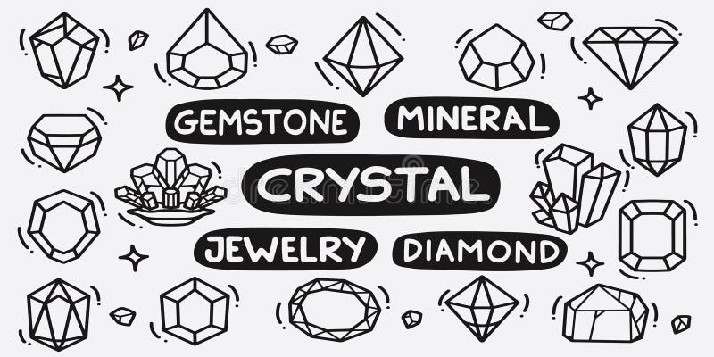 Crystal doodle stock illustration. Illustration of amethyst - 396494688