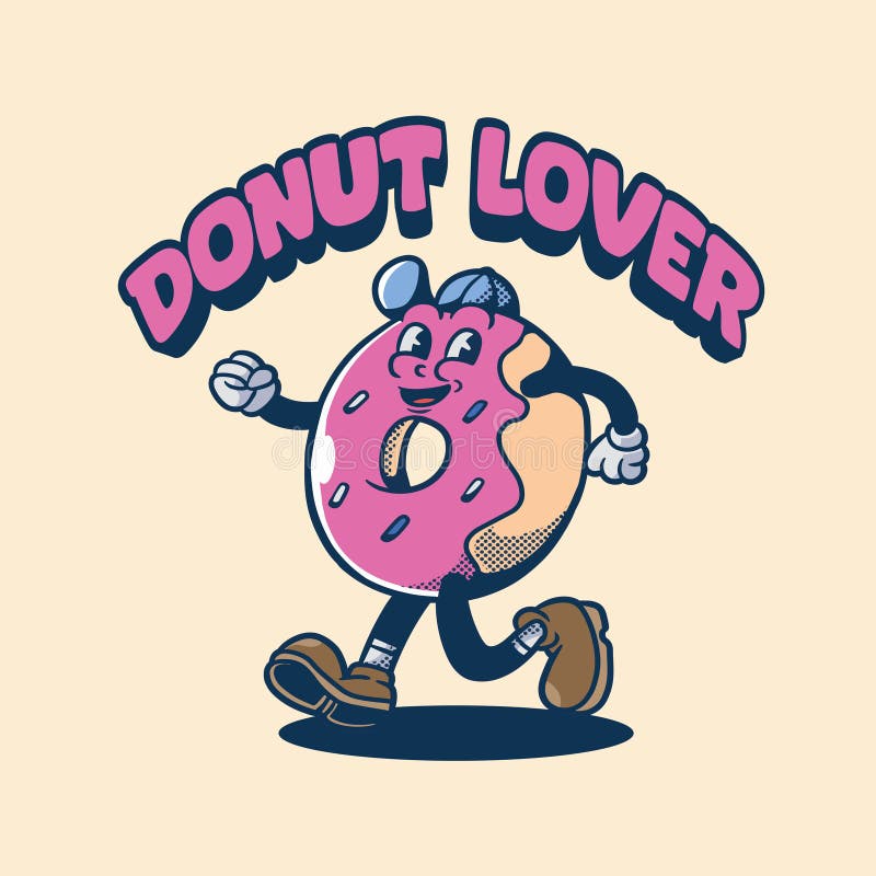 Donut lover stock vector. Illustration of character - 396503736