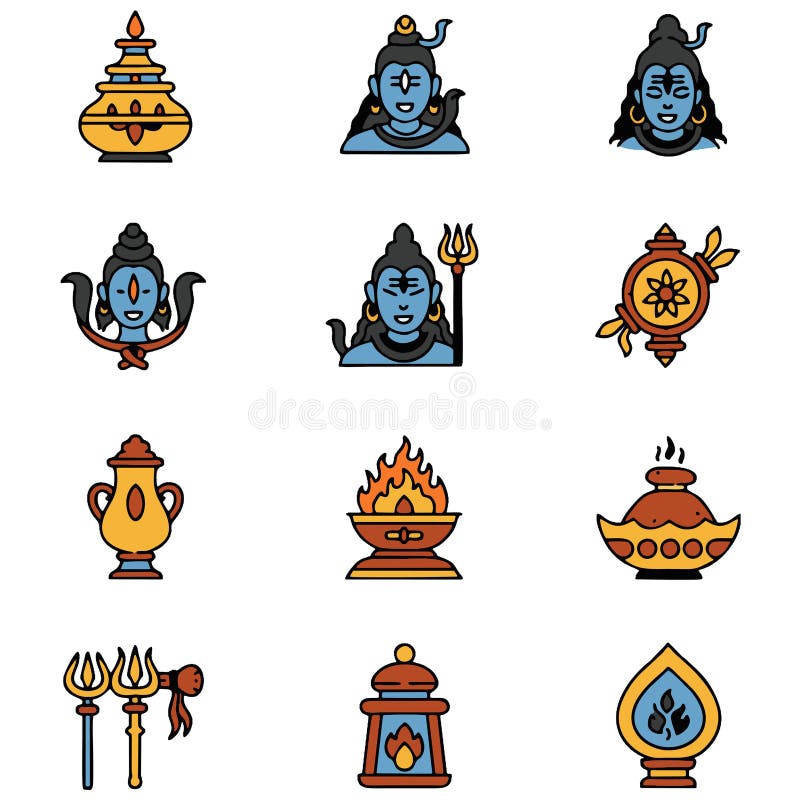 Elements of Hindu God Shiva Captured in a Spiritual and Intricate ...