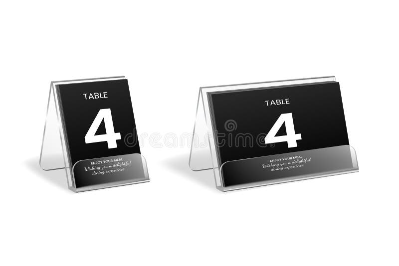 Minimalist Black Table Number 4 Restaurant Sign Mockup Stock Vector ...