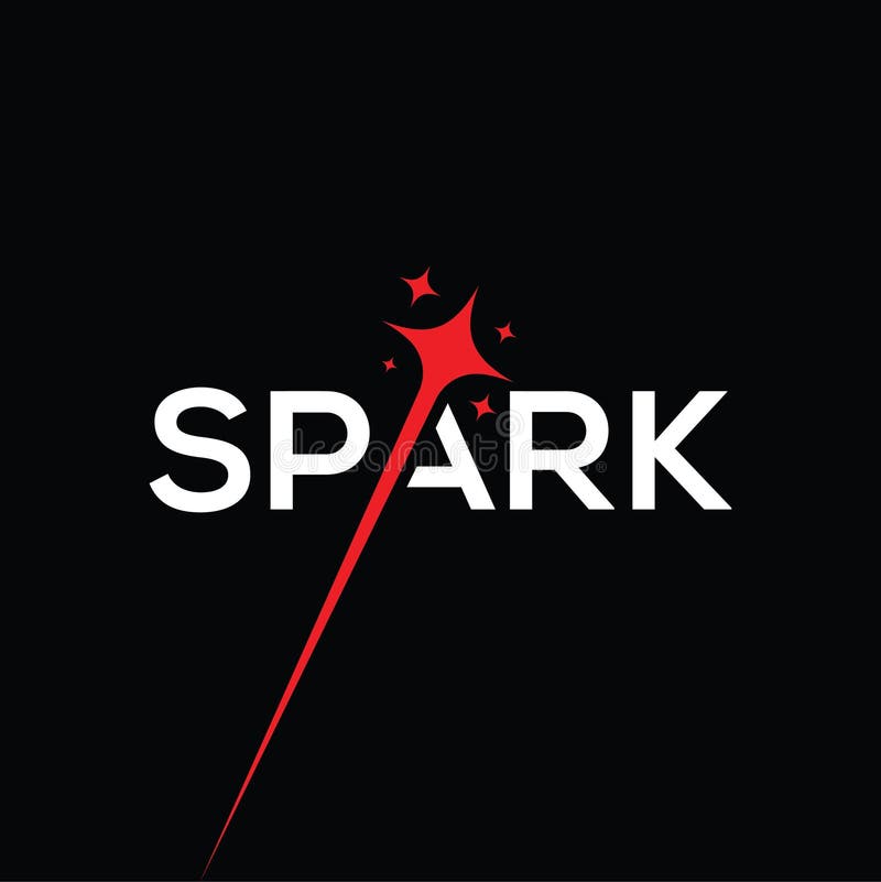 Word Mark Spark Logo Design, Typography Text Spark Graphic Vector Template Stock Illustration ...