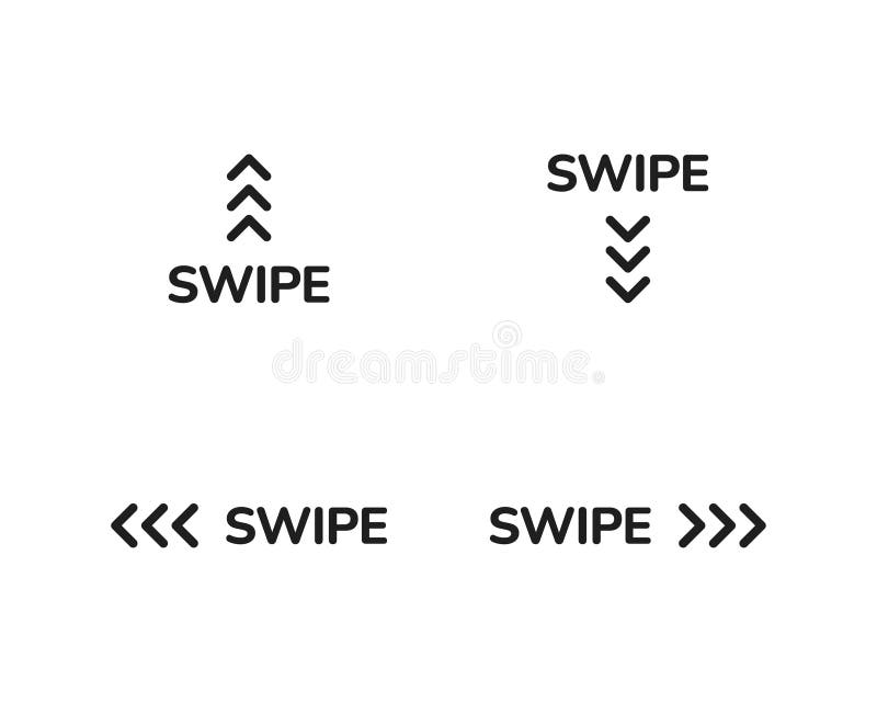 Swipe Icon Set. Arrow Swipe Up, Down, Left, Right Icon. Slide or Swipe ...