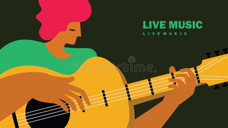 A Man Playing Guitar, Music Poster, Flyer Stock Vector - Illustration ...