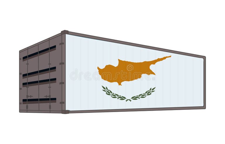 Cyprus National Flag with Shipping Container Stock Vector ...