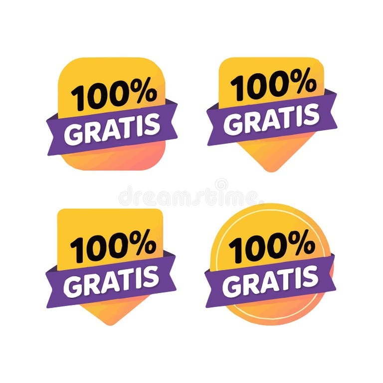 100 Gratis Promotional Labels – Free Offer Collection Stock ...