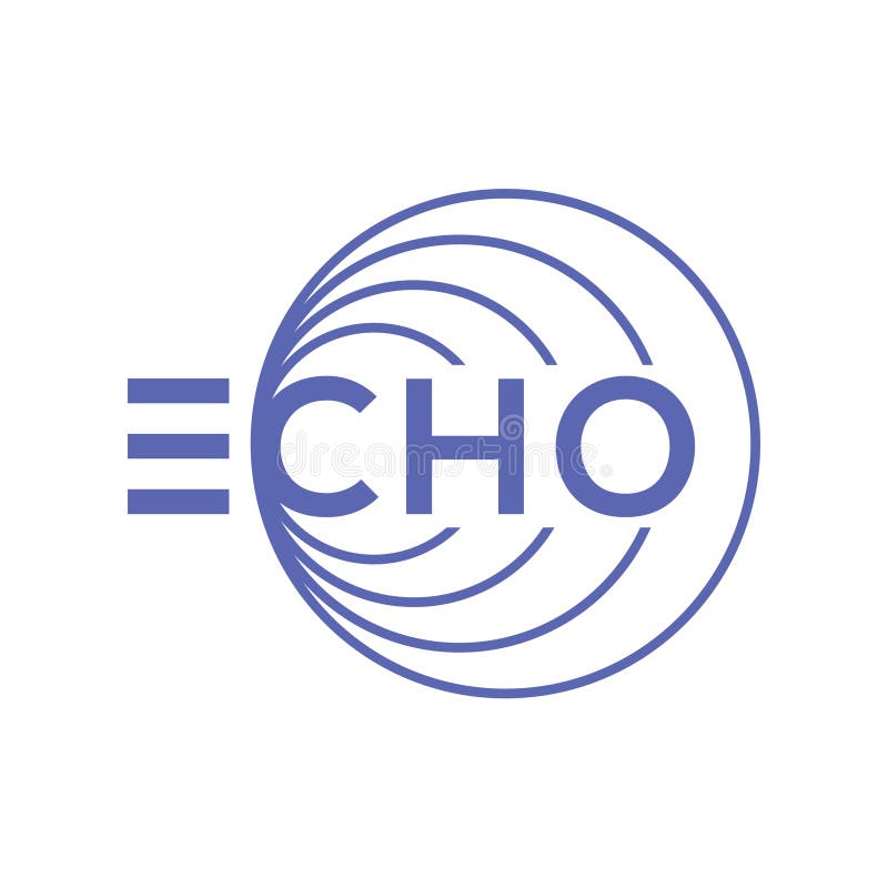 Echo Typography Text Logo Design, Word Mark Echo Icon Graphic, Circle Symbol Concept Stock ...