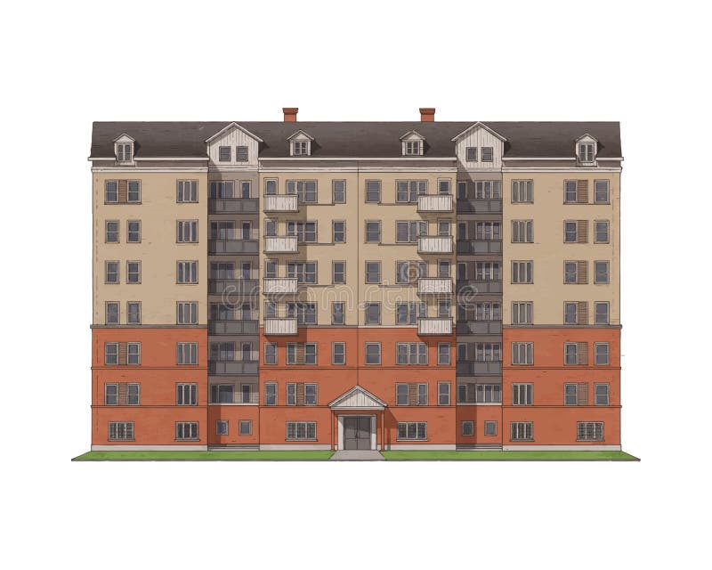 Old Tenement Isolated Stock Illustrations – 15 Old Tenement Isolated ...
