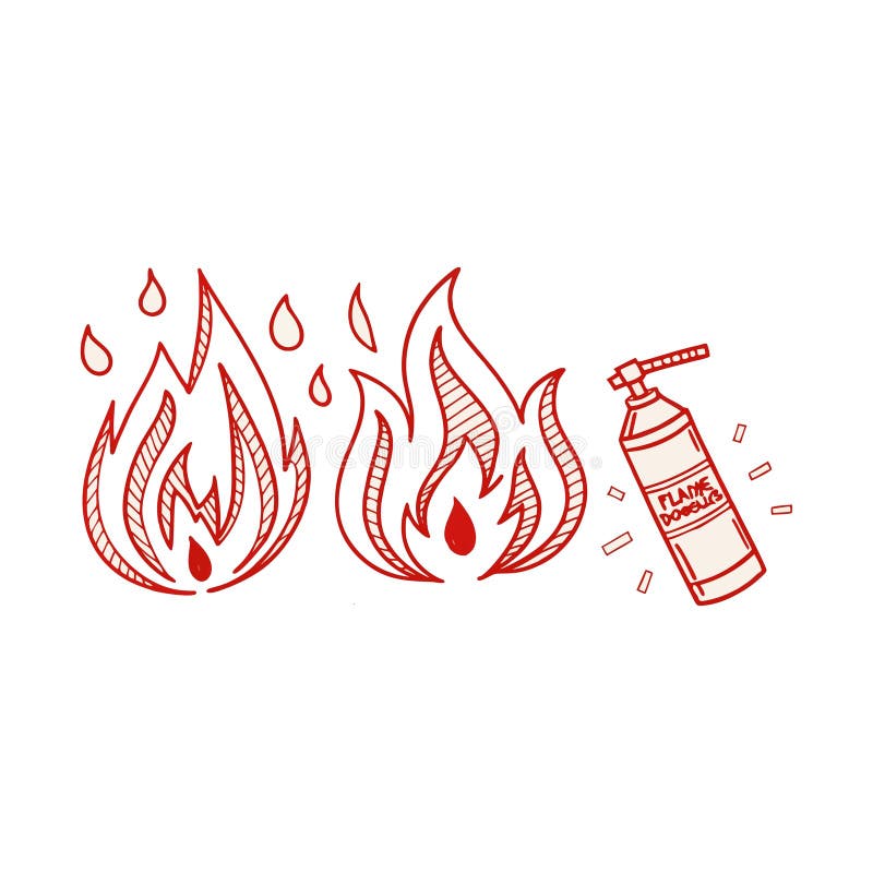 Collection of Red Crayon Fire Flames Icon Set – Hand Drawn Burning ...