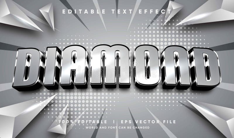Diamond 3d Vector Text Effect with Modern Style Stock Illustration - Illustration of text ...