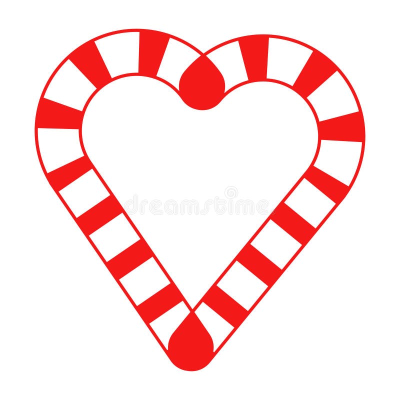 Striped Candy Cane Heart Shape Christmas Love Monogram Frame Stock ...