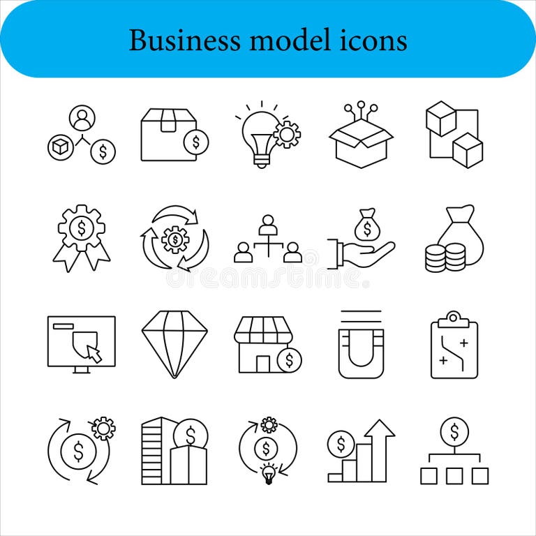 Collection of Business Model Icons for Strategy and Planning Stock ...