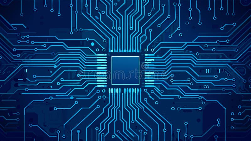 Print Abstract AI Circuit Board Background with Futuristic Technology ...