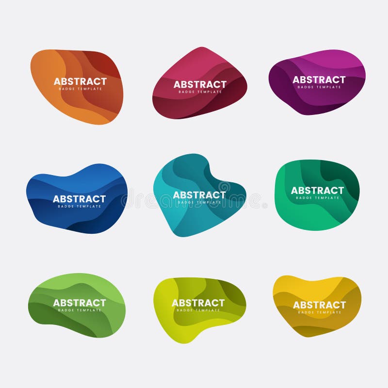 Abstract Badge Design Vector Set Stock Vector - Illustration of message ...
