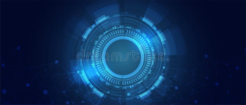 Abstract Blue Technology Background,light and Circle Digital Vector ...