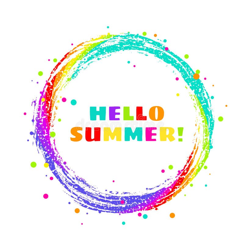 Abstract Bright Rainbow Circle Border Frame Stock Illustration ...