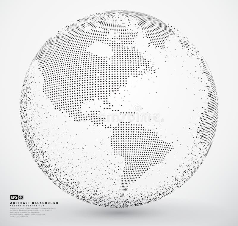 Abstract Dotted Globe Earth Vector Stock Vector - Illustration of ...