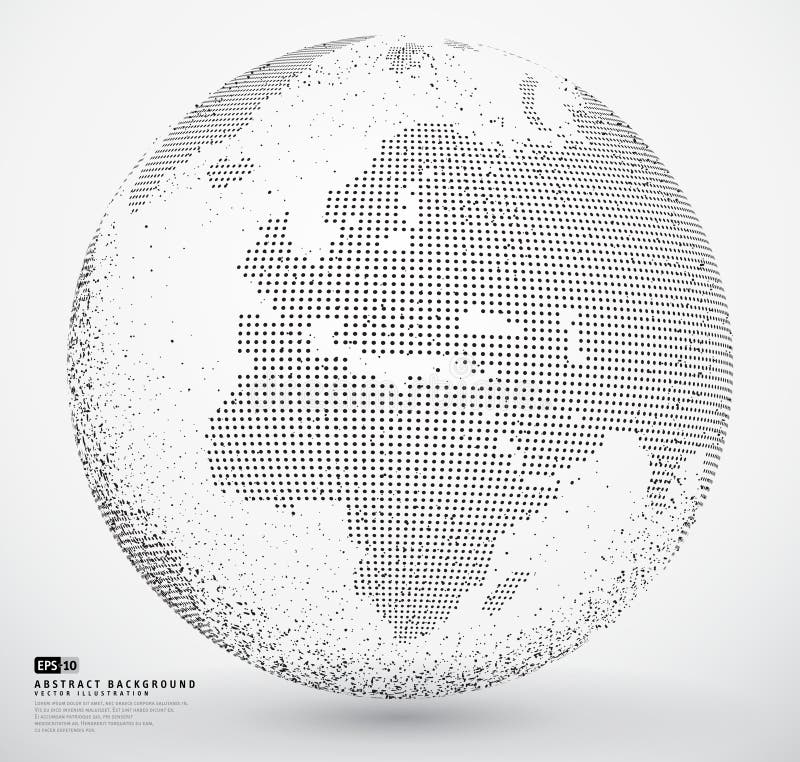 Abstract Dotted Globe Earth Vector Stock Vector - Illustration of ...