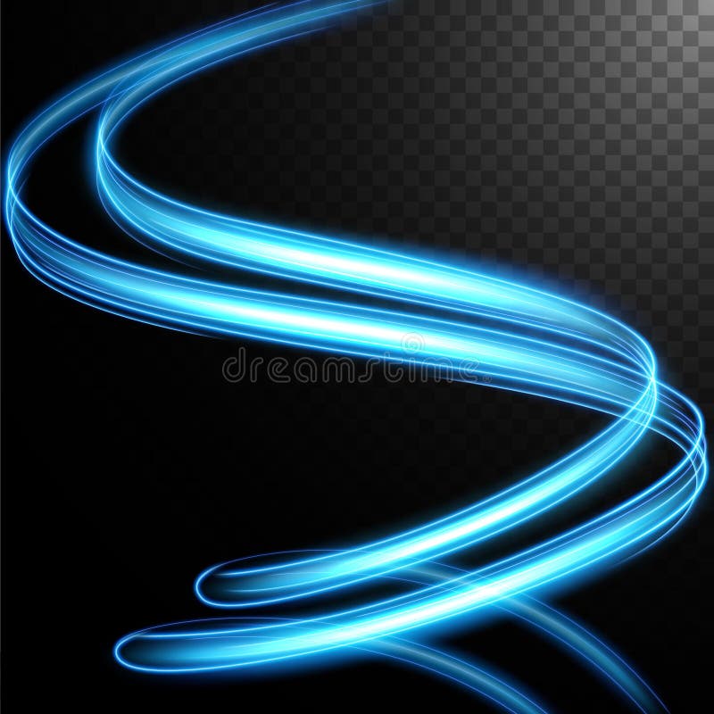 Abstract Light Speed Motion Effect, Blue Light Trail. Vector ...
