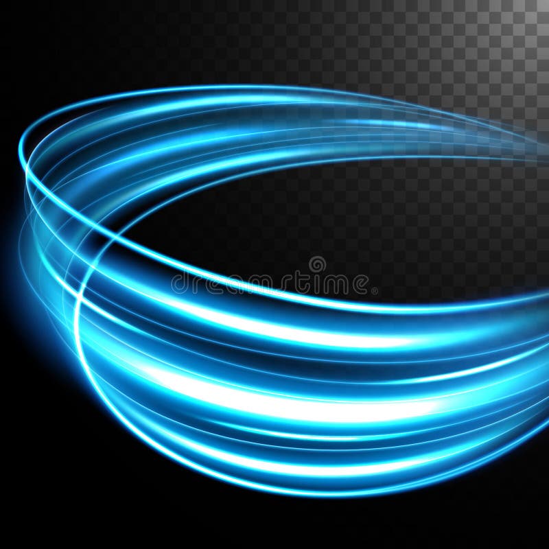 Abstract Light Speed Motion Effect, Blue Light Trail. Vector ...