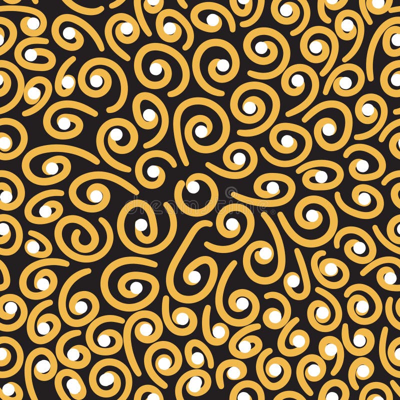 Abstract Pattern of Curly Lines Ornament. Hand Drawn Vector ...