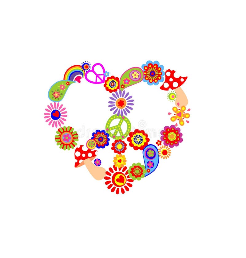 Print with Abstract Peace Symbol Stock Vector - Illustration of agaric ...