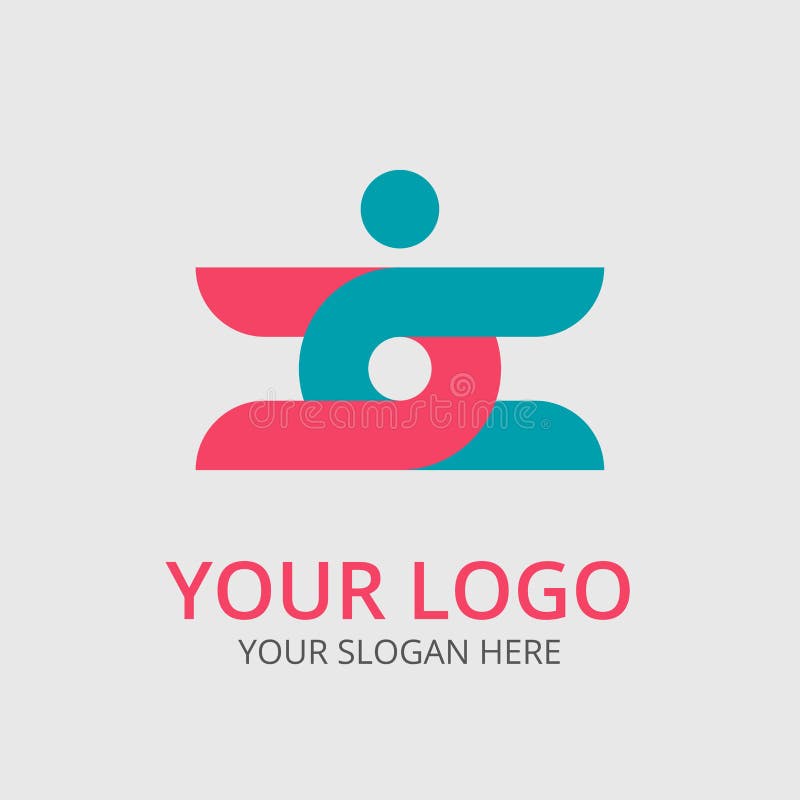 Abstract People Hug Logo with Unique Pose Vector Design Stock Vector ...