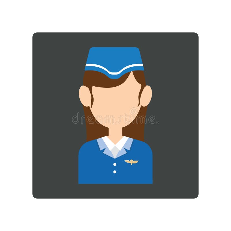 Print stock illustration. Illustration of woman, stewardess - 186850943