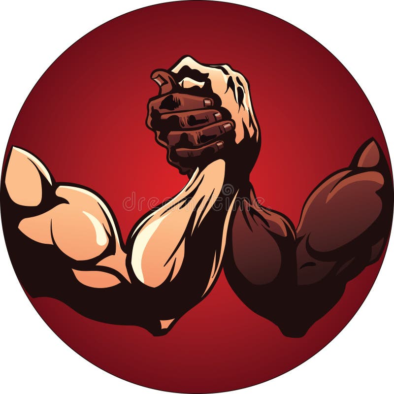 Arm Wrestling. Vector Sport Illustration. Stock Vector - Illustration ...