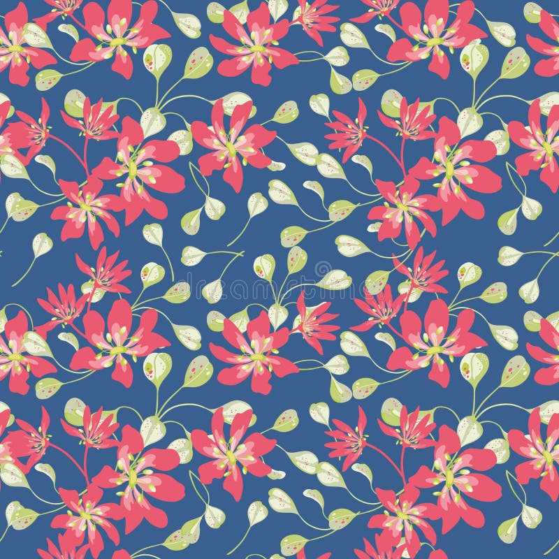 Modern Big Colorful Floral Vector Seamless Pattern. Stock Vector ...