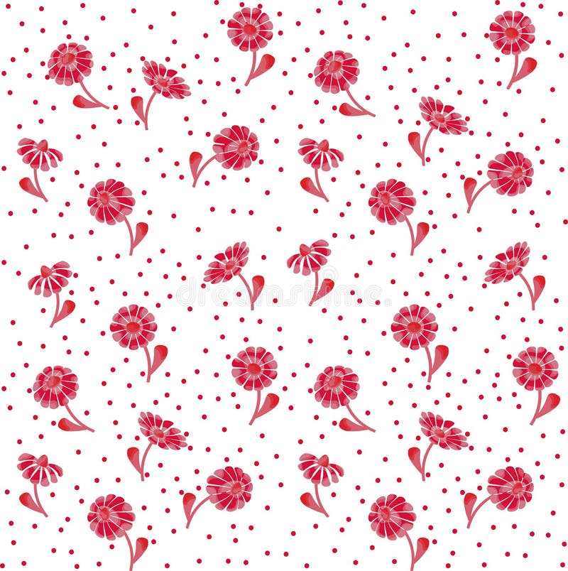 Modern Red Colorful Floral Vector Seamless Pattern. Stock Vector ...