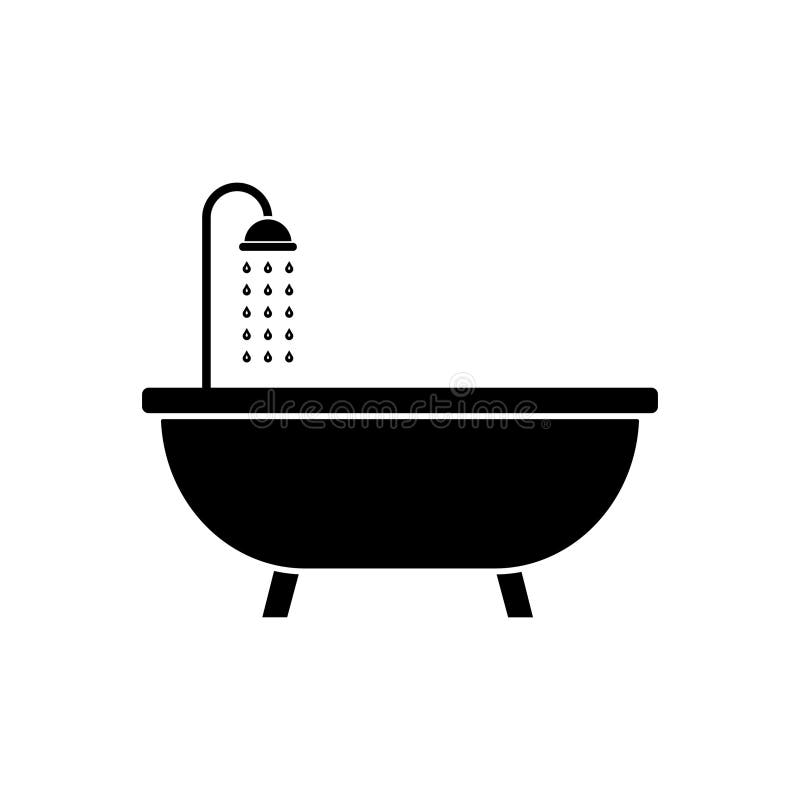 Bath Vector Icon on White Background. Line Art Bath Icon for Web Design ...