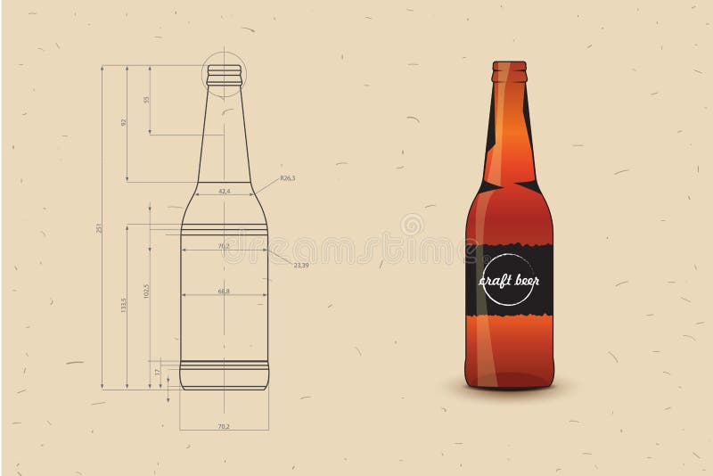 Blueprint Beer Bottle Stock Illustrations – 109 Blueprint Beer Bottle ...