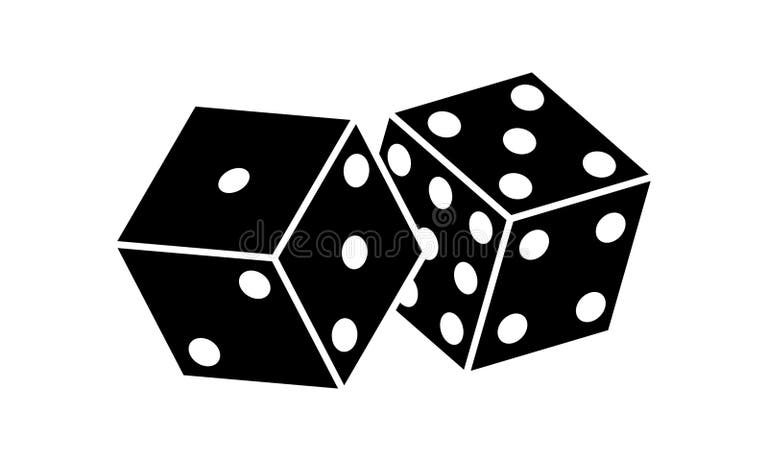 Black Dice Cubes. Abstract Icon with Two Dice Cubes Stock Vector - Illustration of game ...