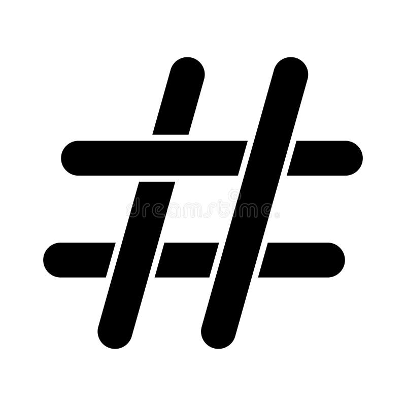 Black Hashtag Sign Icon Vector. Tag Symbol Stock Vector - Illustration ...