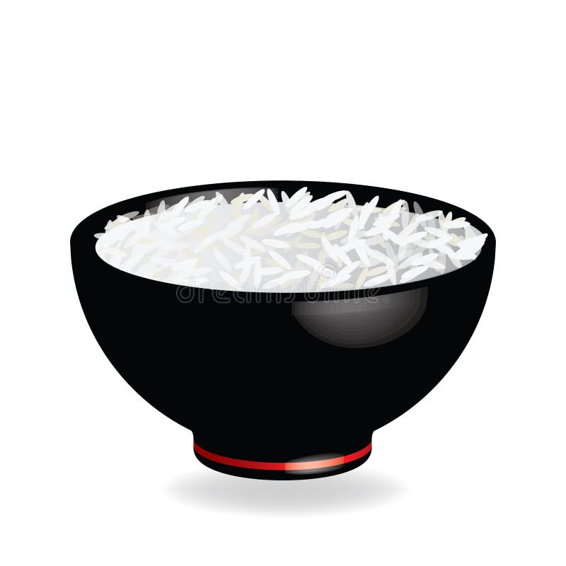 Black rice bowl stock illustration. Illustration of ethnic - 264440393