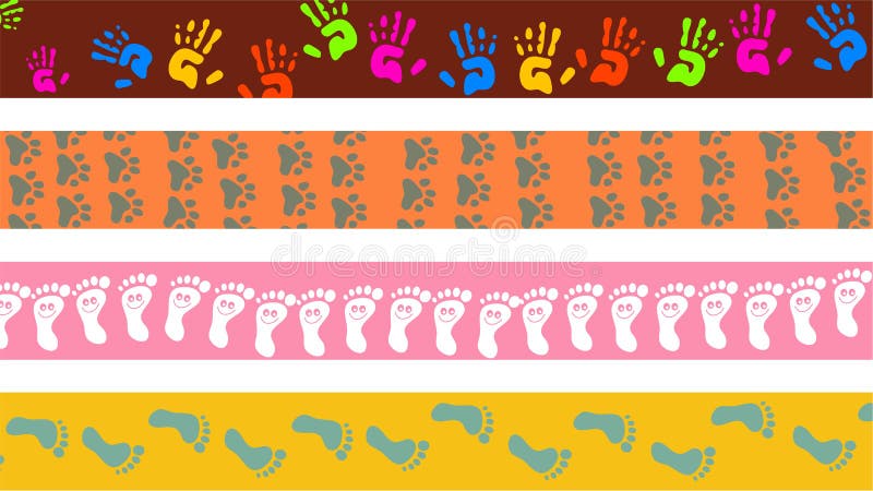 Little Feet Pager Border Baby Feet Border Stock Illustrations – 119
