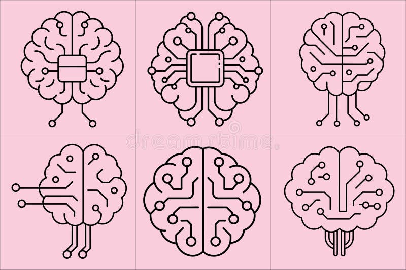 Print Brain Motherboard Vector Illustration - High Quality Design Stock ...