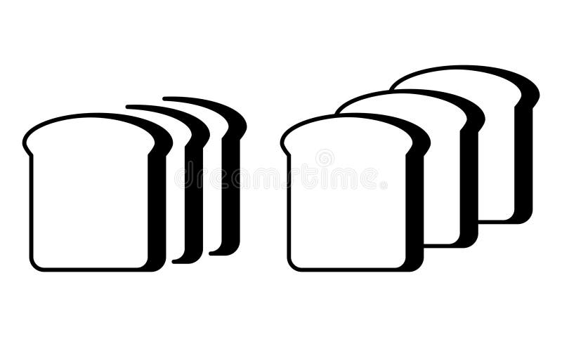 Bread Slices Icon Vector on White Background. Bread Piece Symbol Stock ...