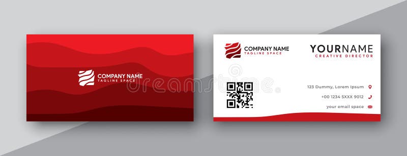 Business Card Design . Modern Abstract Business Card Design with Red ...