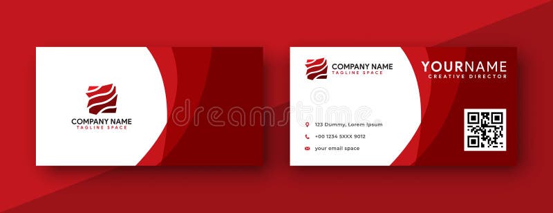 Business Card Design . Modern Abstract Business Card Design with Red ...