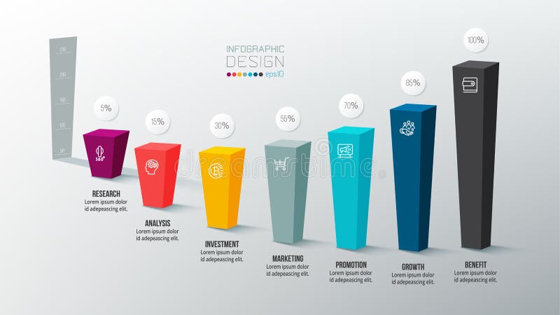 Business Concept Infographic Template with Chart Stock Vector ...