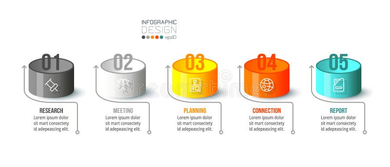 Business Infographic Template with Step or Option Design Stock Vector ...