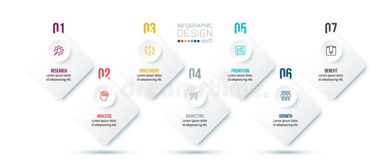 Business Infographic Template with Step or Option Design Stock Vector ...