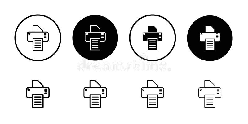 Print Button Icon Flat Fill Set Collection Stock Vector - Illustration ...