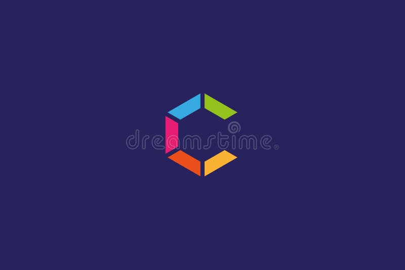 Letter C Logo with Colorful Color Stock Vector - Illustration of ...