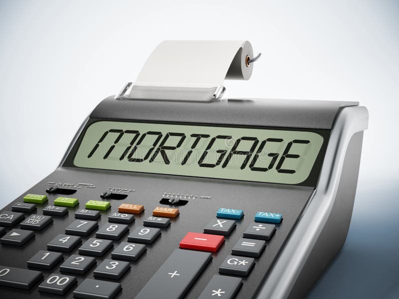 Print Calculator with Mortgage Text on the Screen. 3D Illustration ...