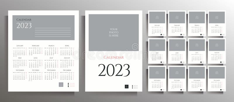 Calendar Templates 2023 Stock Illustrations – 323 Calendar Templates ...